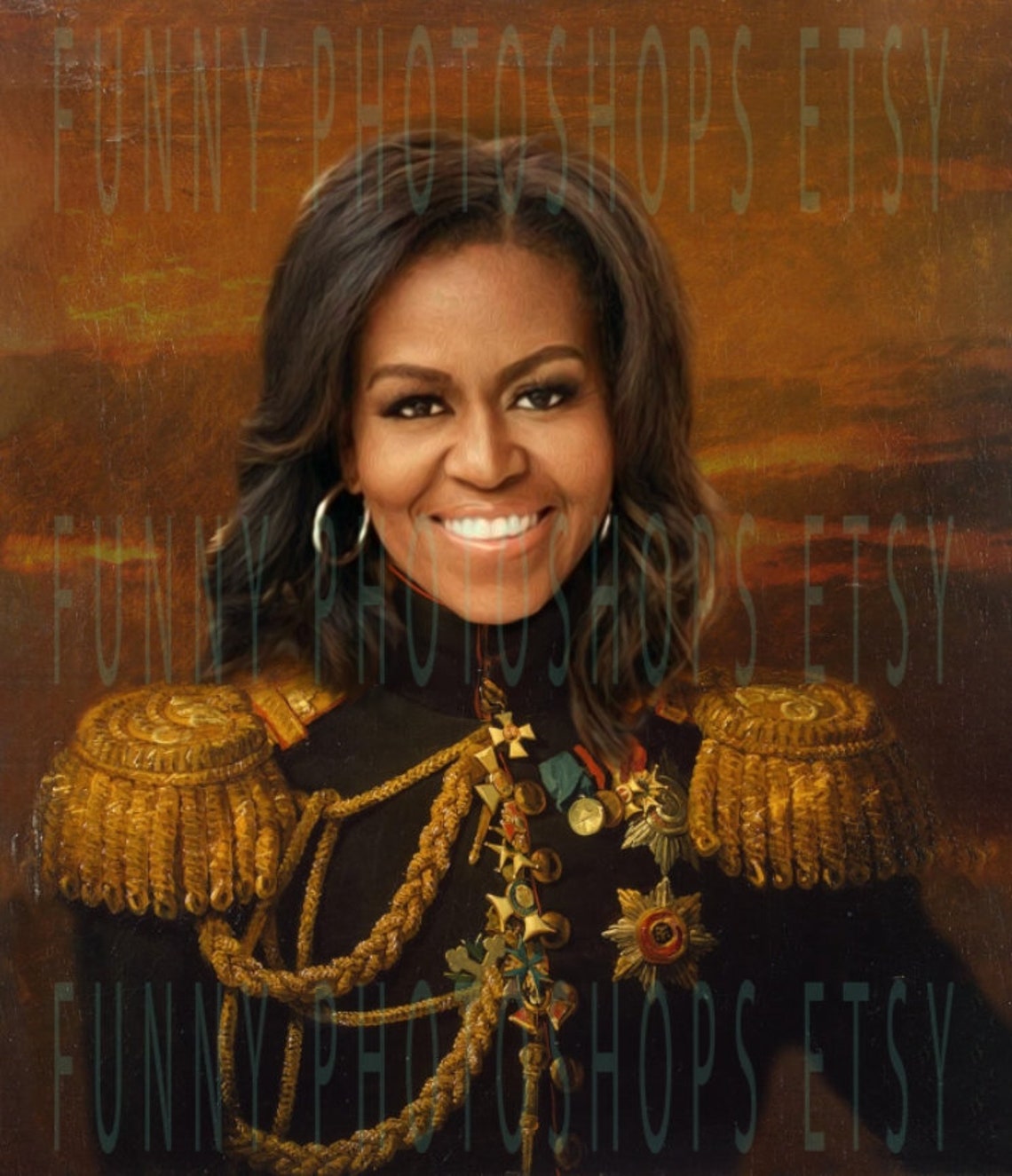 Michelle Obama Poster Classical Painting Regal art General | Etsy