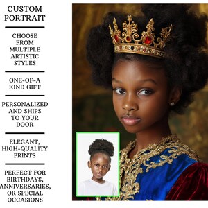 Custom Royal Princess Portrait From Photo, Turn Me Royal, Princess ...