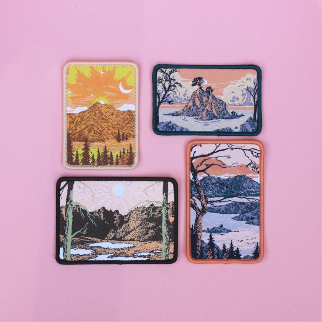 Landscape Patches - Seconds Sale Wanderlust Mountain Nature Sew on ...