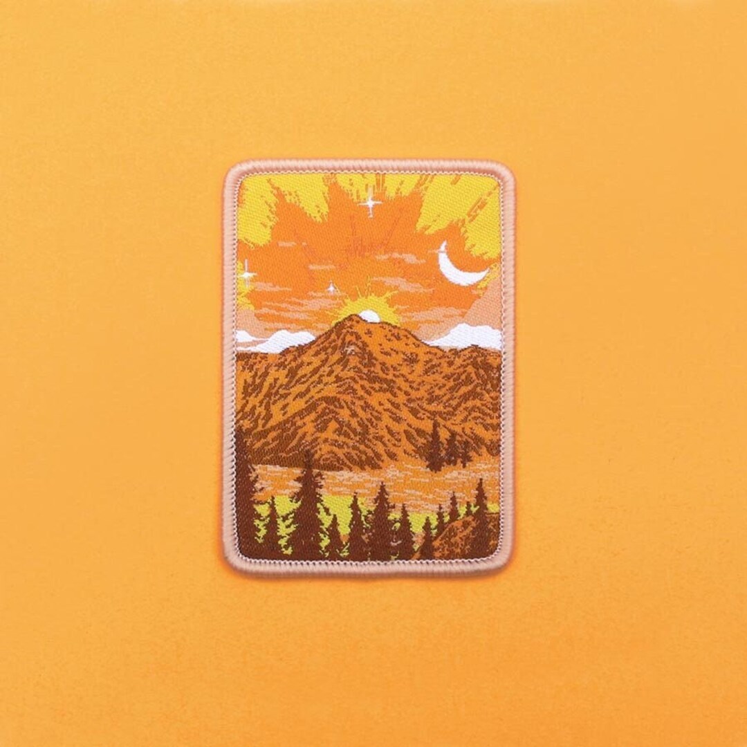 Sunrise Woven Wanderlust Landscape Patch Sew on Landscape Mountain ...
