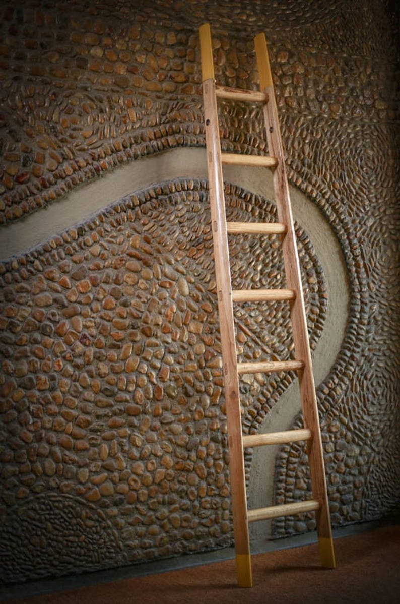 Solid Wood Ladder With Custom Color Painted Tips - (holes and Steel ...