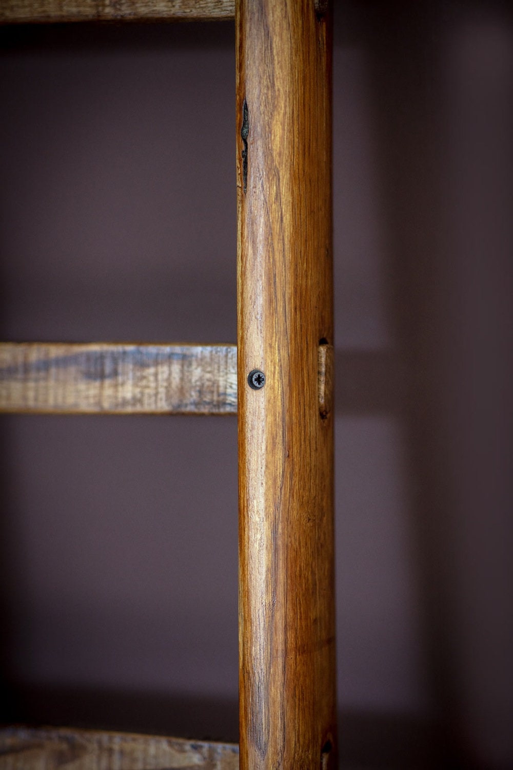 Solid wood ladder in chest nut wood with Vintage | Etsy