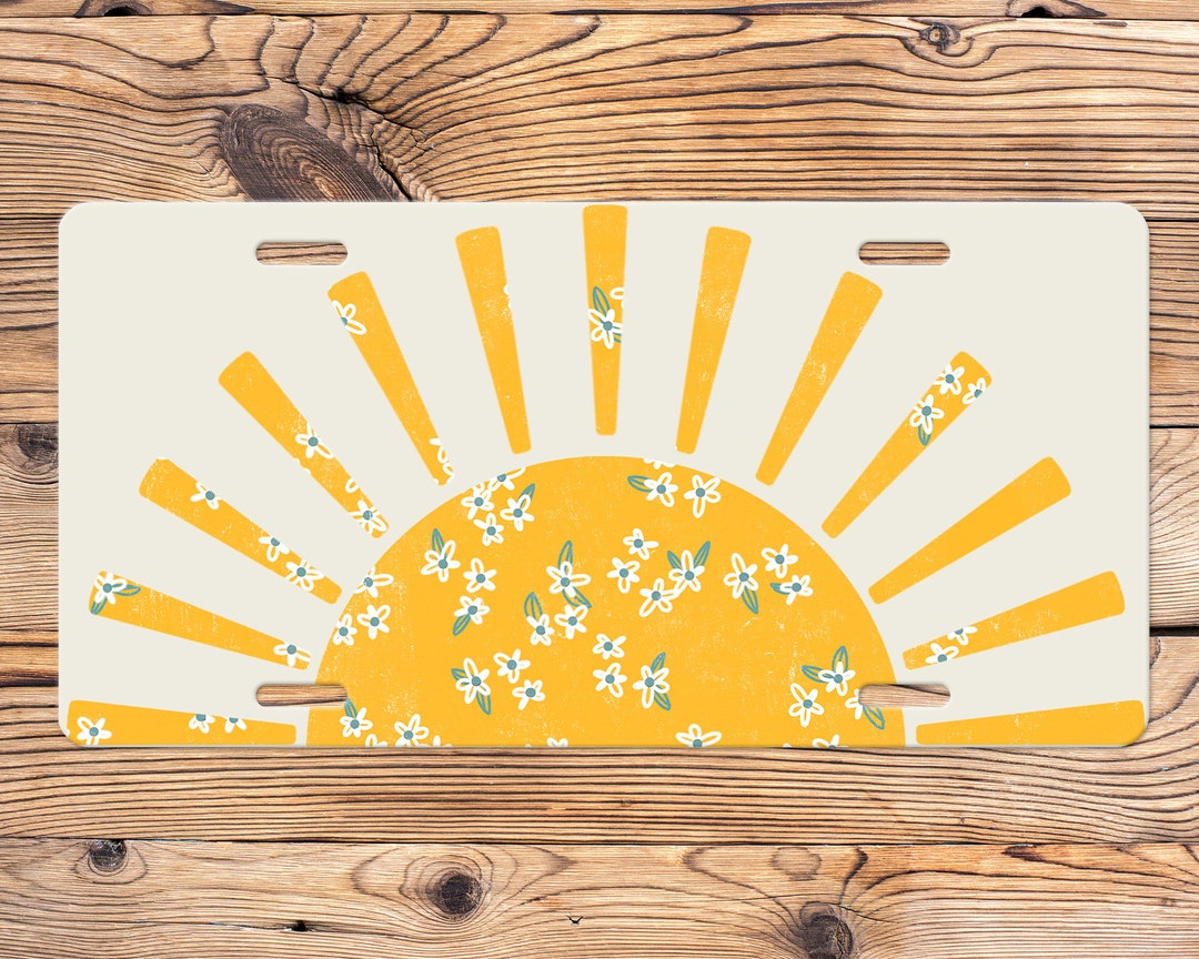 Floral Sun License Plate - Etsy