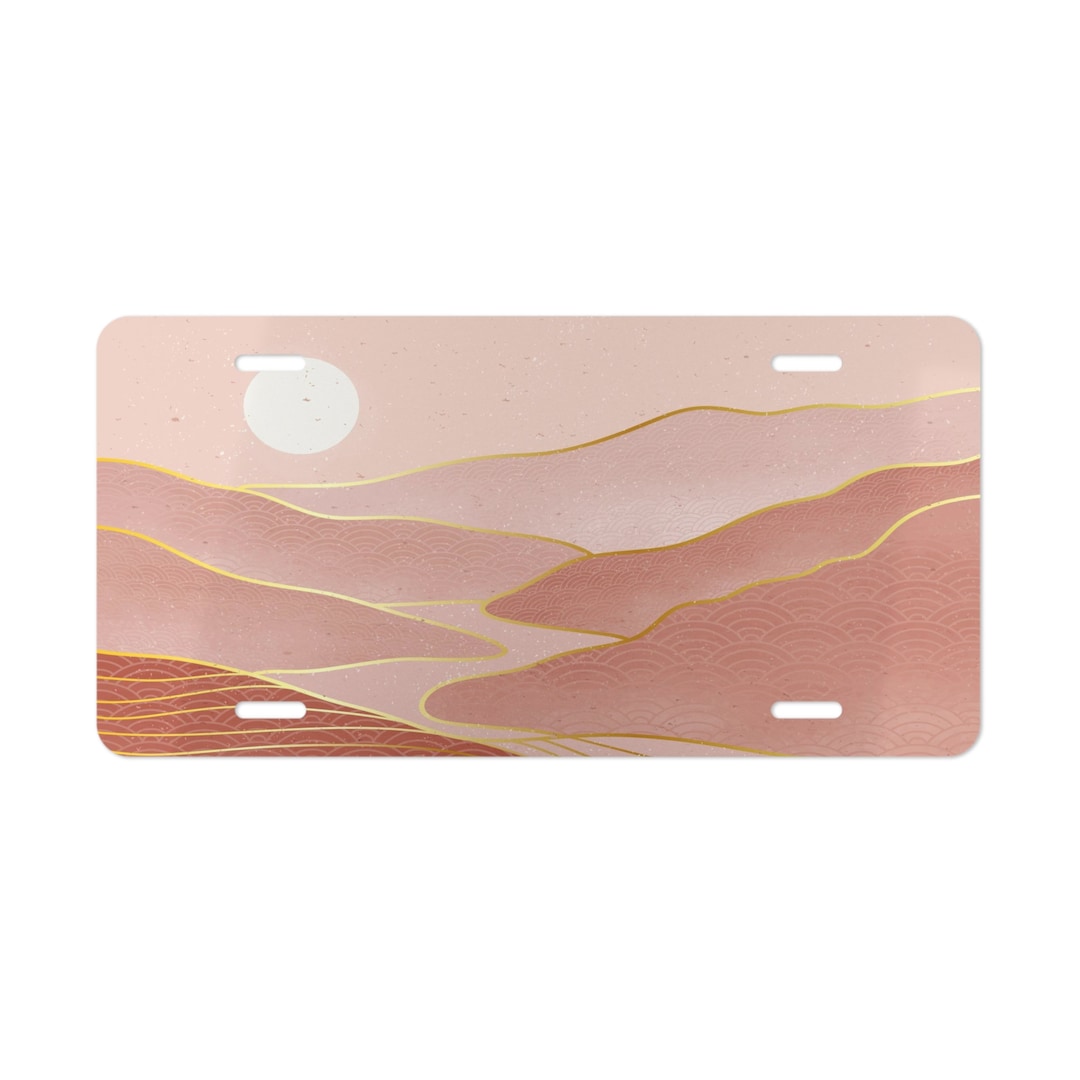 Pink Watercolor Landscape License Plate - Etsy