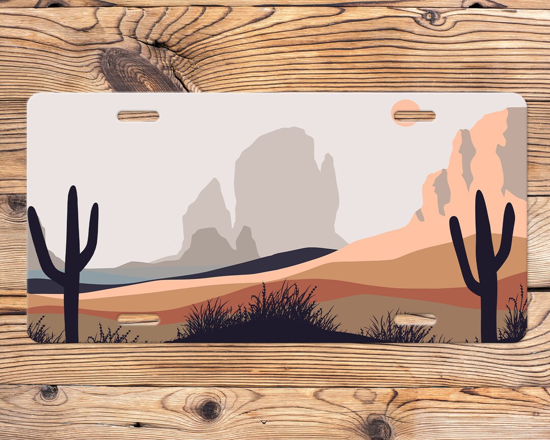 Desert Landscape Painting License Plate - Etsy