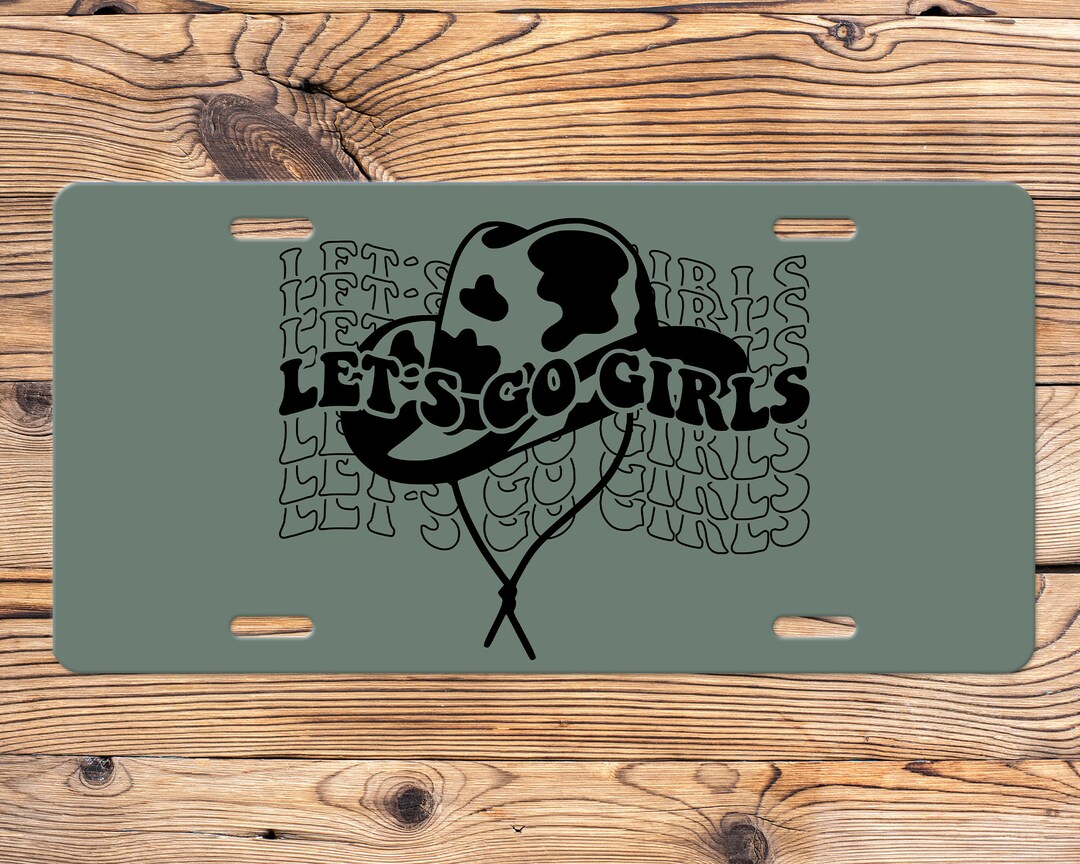 Let's Go Girls License Plate Green - Etsy
