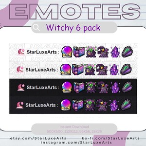 Witchy Emote Set 6 Emotes for Twitch Youtube Facebook Discord Tiktok ...