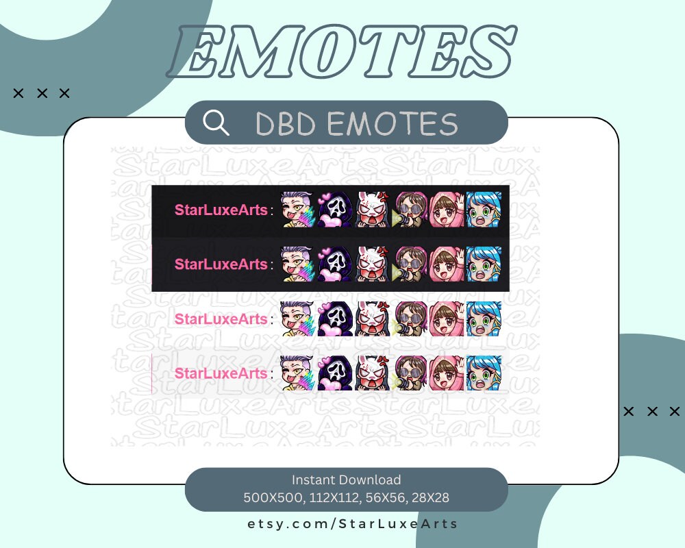 Dead by Daylight Emotes for Twitch - Youtube - Tiktok or Discord ...
