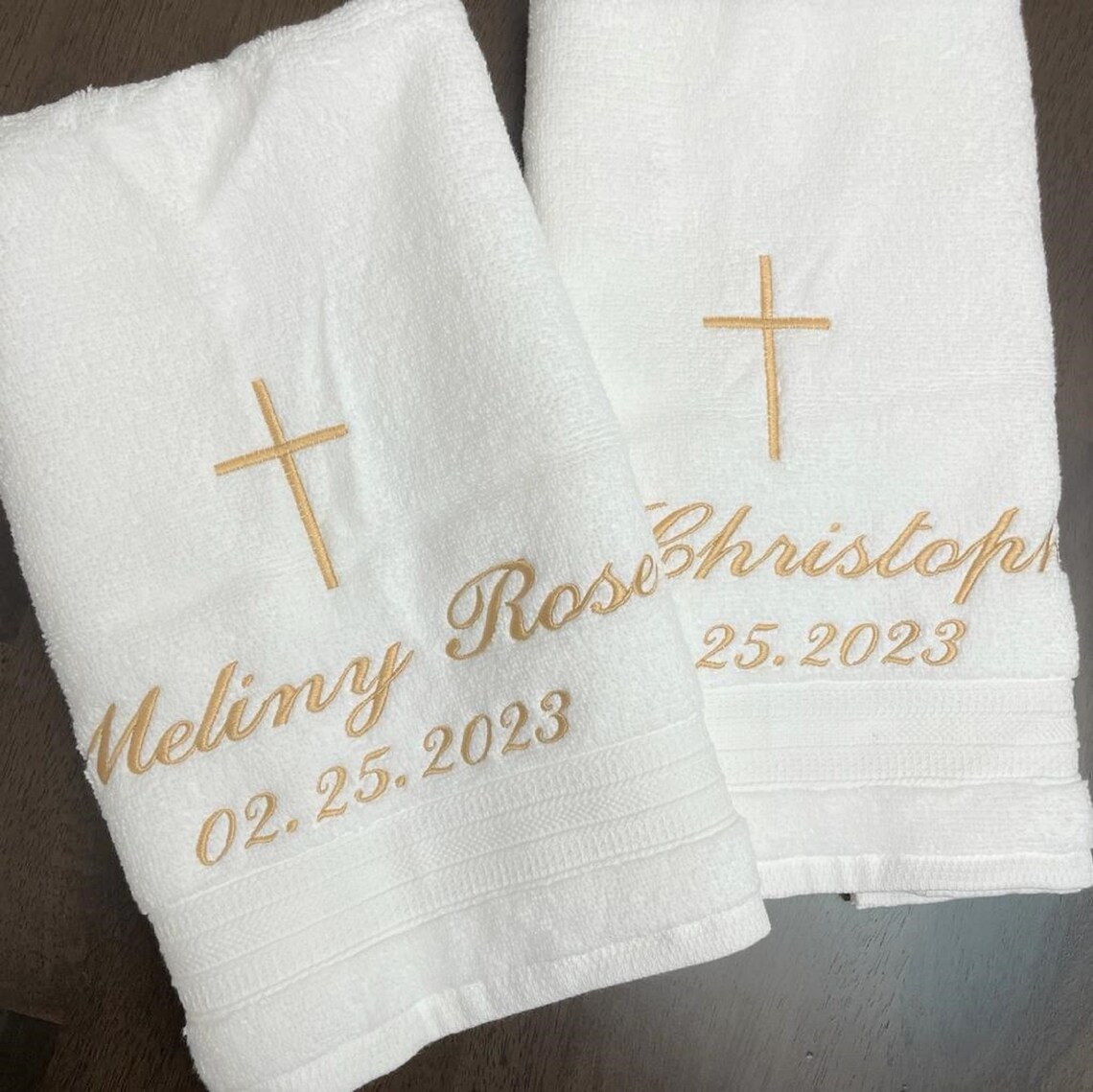 Personalized Baptism Towel Plain Cross Custom Embroidery - Etsy