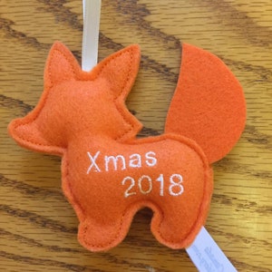 Fox Stuffed Keychain Ornament - Woodland Personalized Embroidered ...