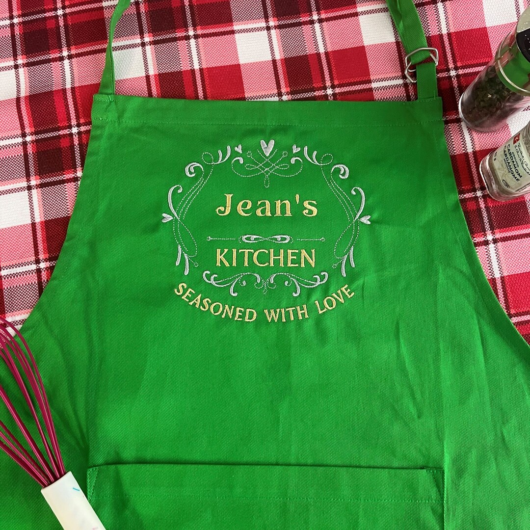 Personalized Kitchen Apron With Custom Embroidery - Name on Apron ...