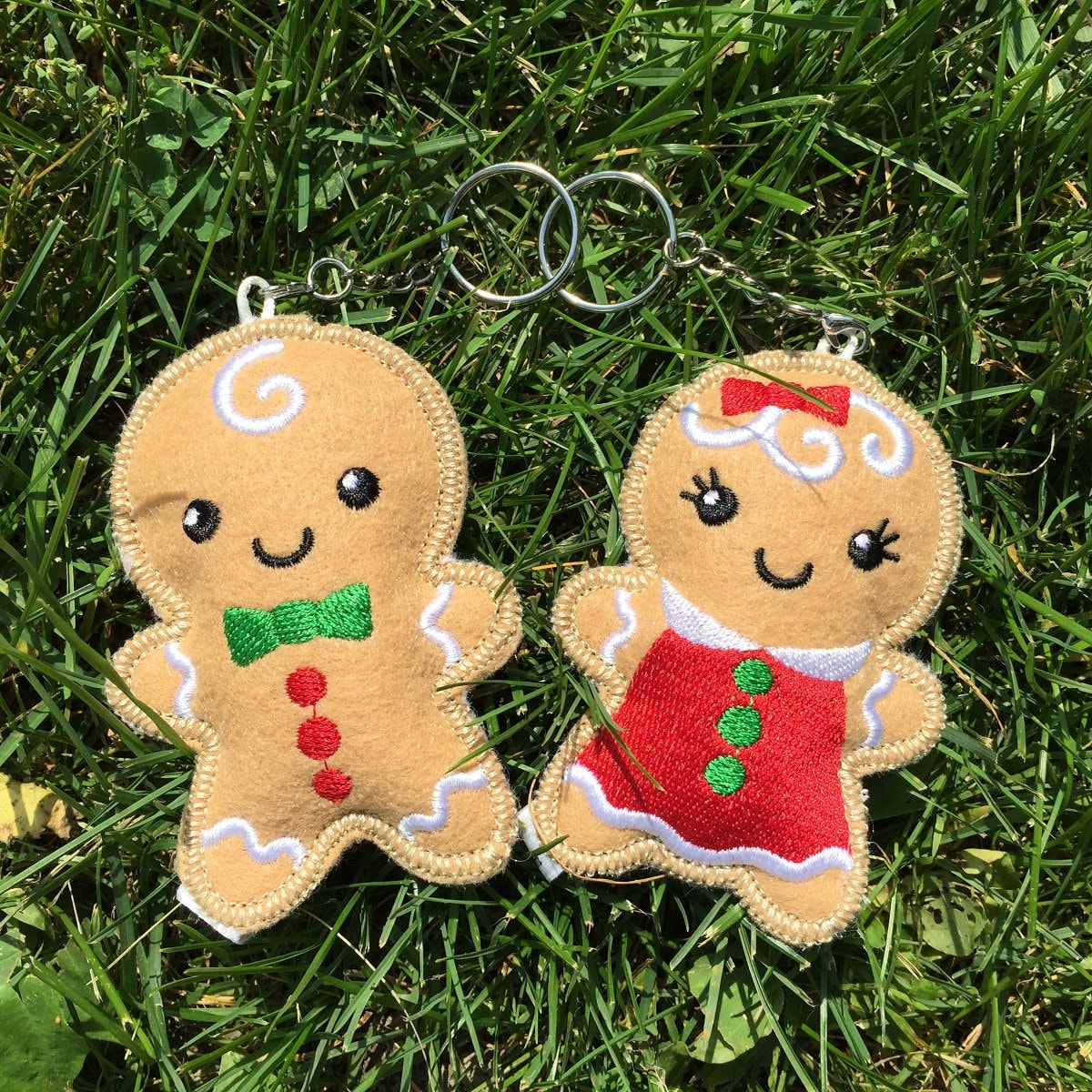Gingerbread Man Keychain Felt Xmas key chain Stocking - Etsy España