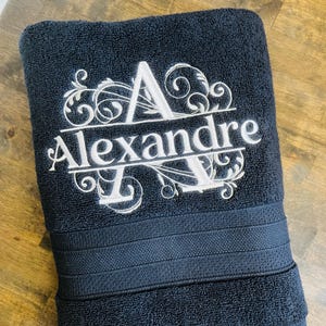 Custom Embroidered Cotton Towel: Personalized Monogrammed Gift - Etsy