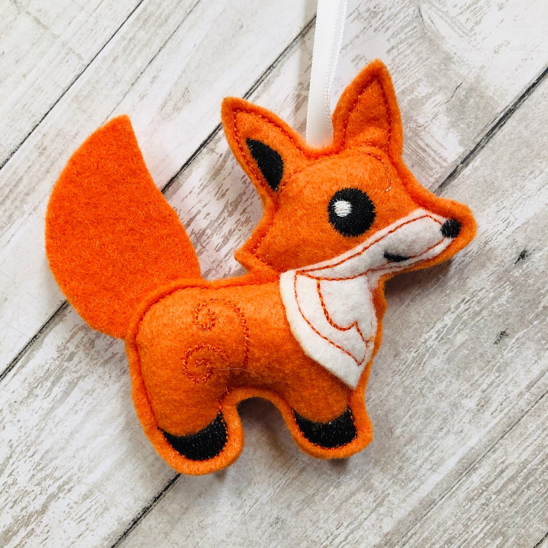 Fox Felt Ornament- Woodland Stuffed Decoration - Personalized Gift ...