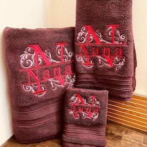 Custom Embroidered Cotton Towel: Personalized Monogrammed Gift - Etsy