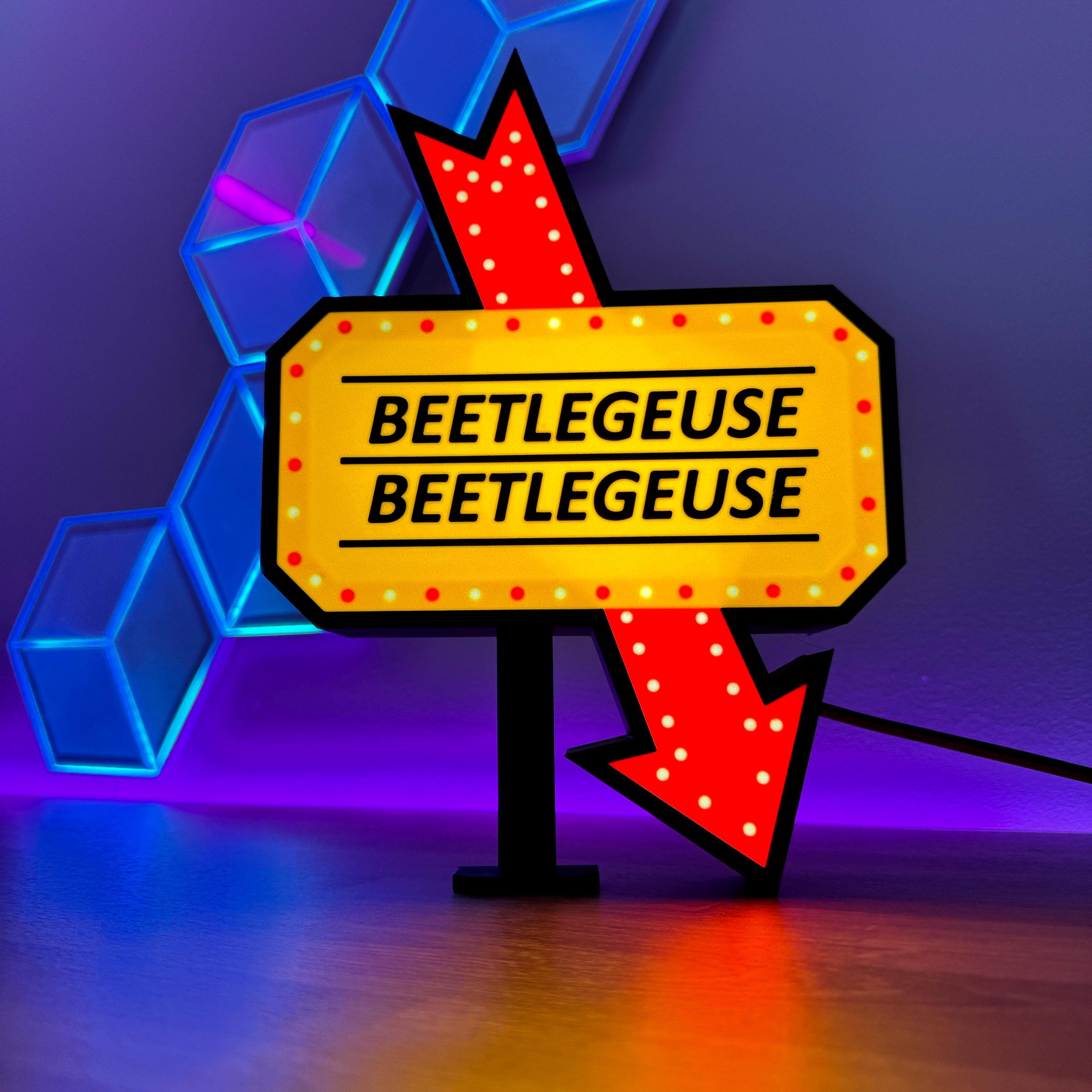 3d-printed "beetlejuice" Directional Arrow Neon LED Sign - Perfect for ...