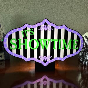Beetlejuice Inspired "it's Showtime" LED Sign-halloween Decor, Light-up ...