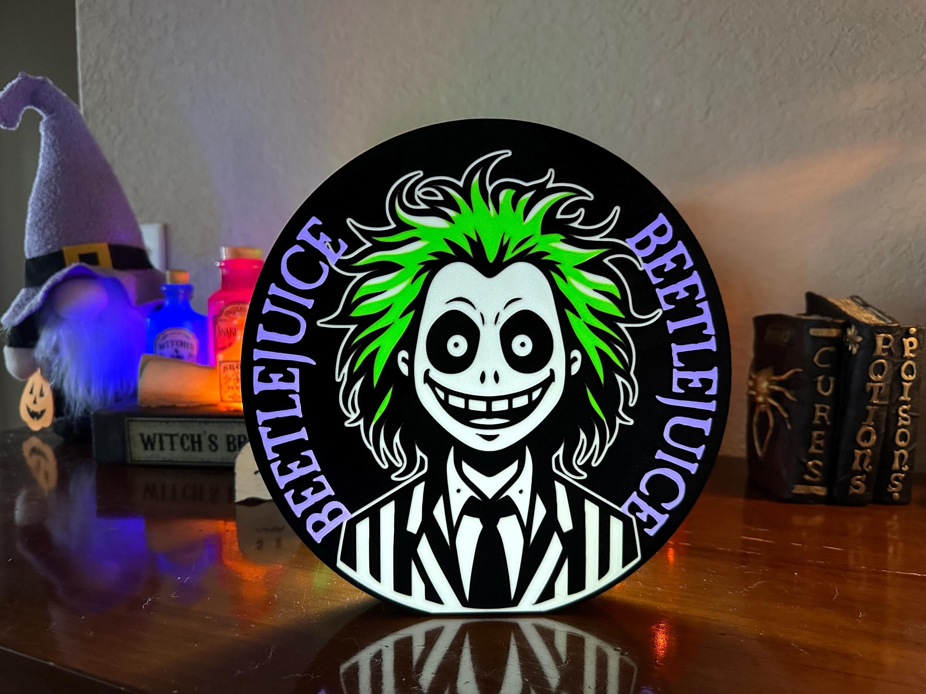 Brand New 3d-printed Beetlejuice Face Neon LED Sign - Perfect for Movie ...