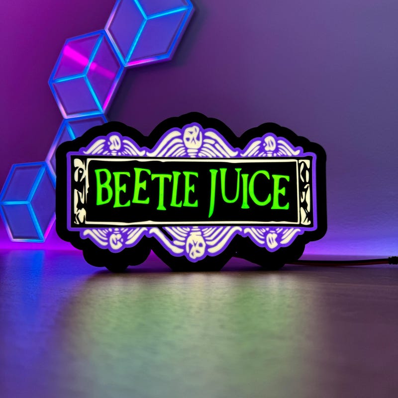 Beetlejuice Light up Sign - Etsy