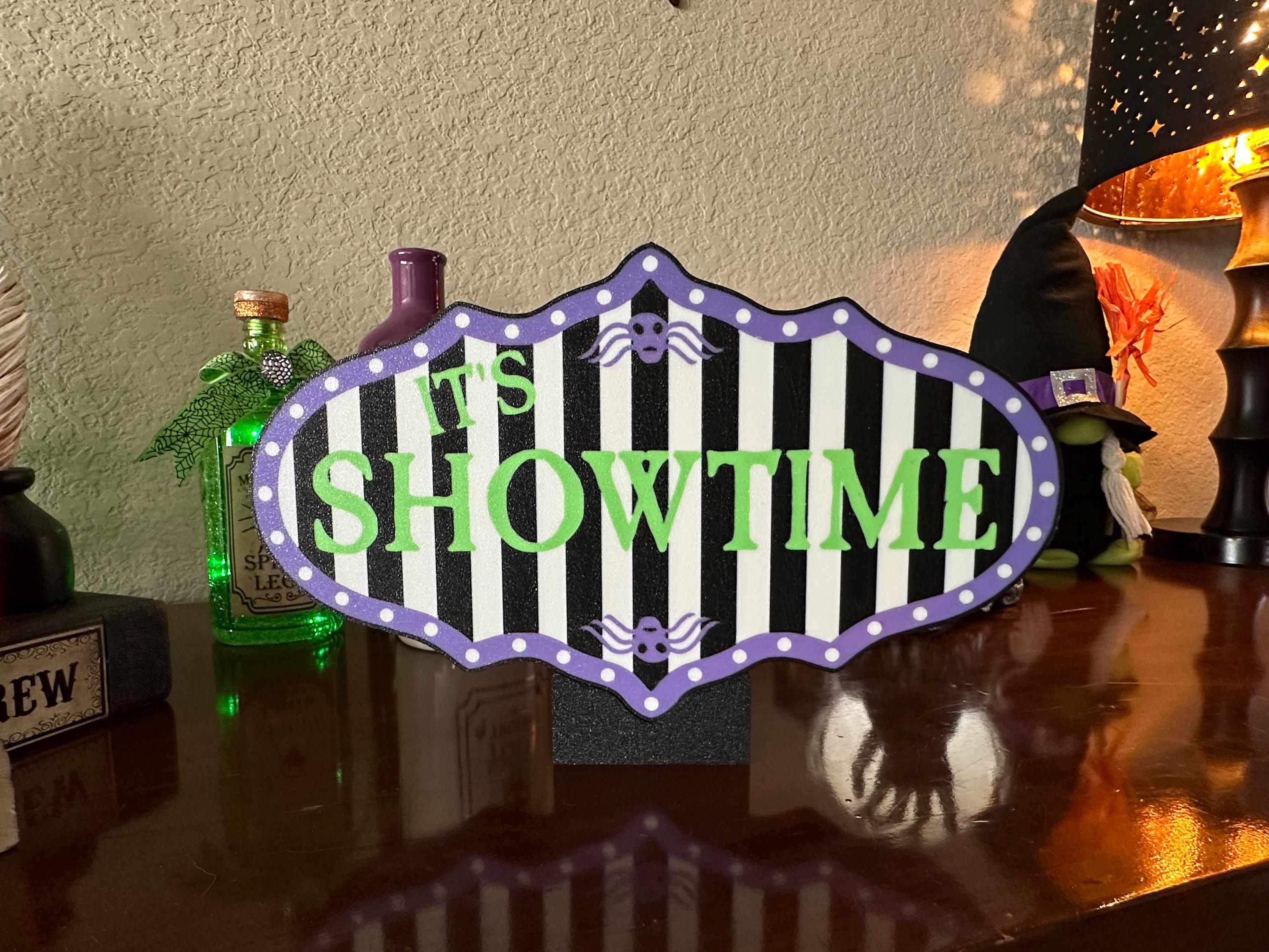 Beetlejuice Inspired "it's Showtime" LED Sign-halloween Decor, Light-up ...