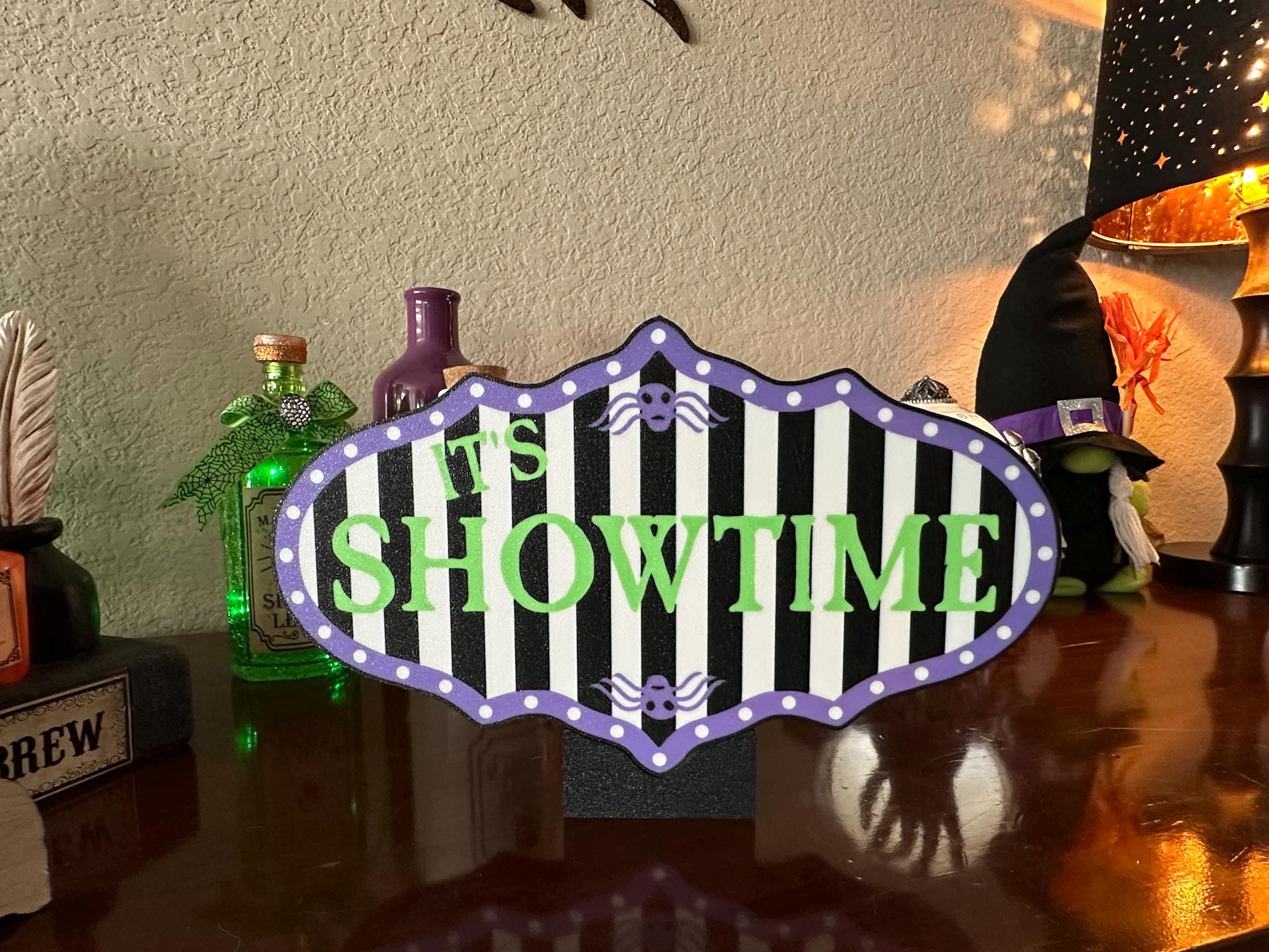 Beetlejuice Inspired "it's Showtime" LED Sign-halloween Decor, Light-up ...