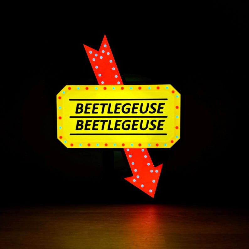 3d-printed "beetlejuice" Directional Arrow Neon LED Sign - Perfect for ...