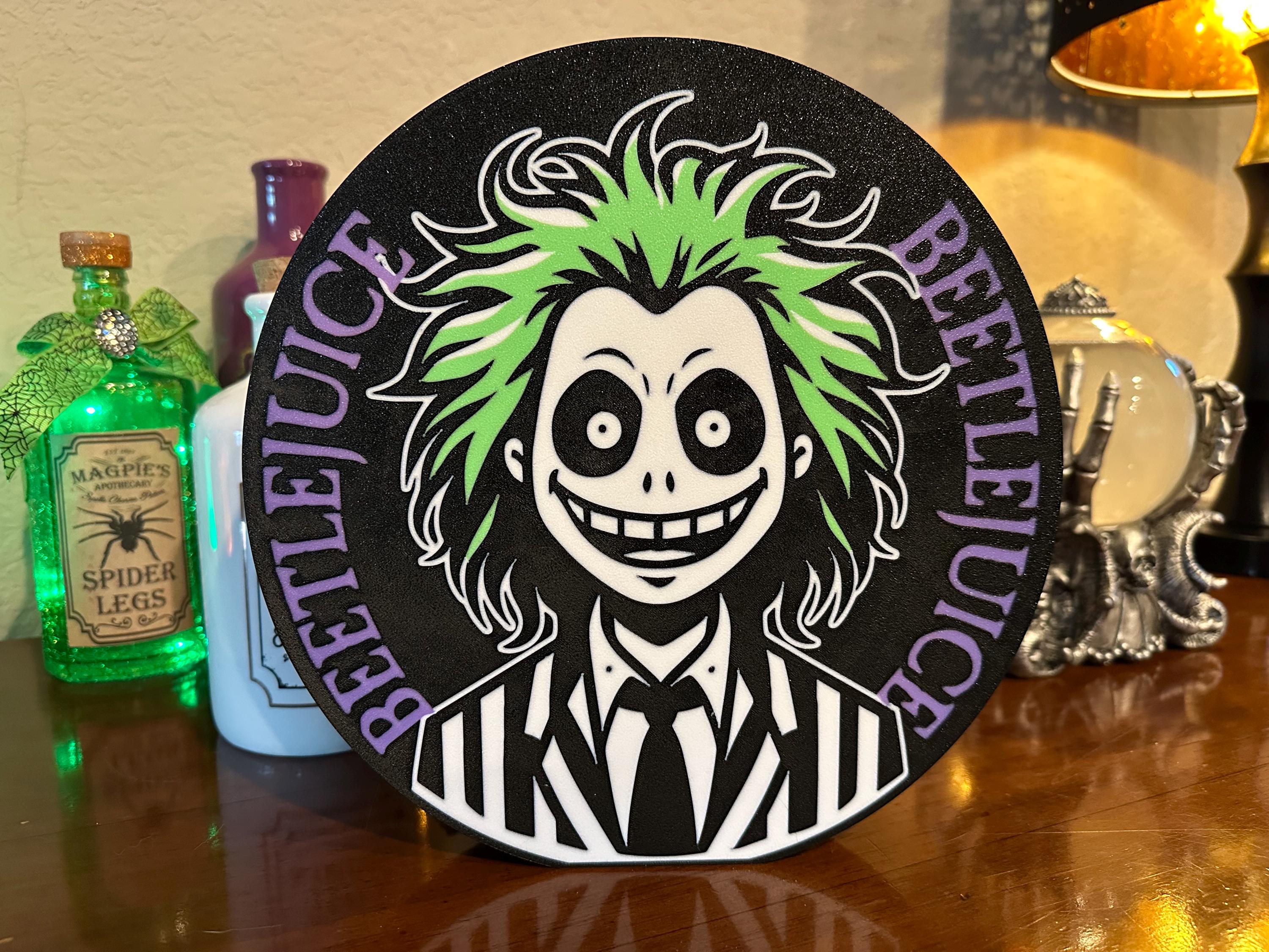 Brand New 3d-printed Beetlejuice Face Neon LED Sign - Perfect for Movie ...