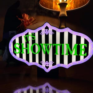 Beetlejuice Inspired "it's Showtime" LED Sign-halloween Decor, Light-up ...