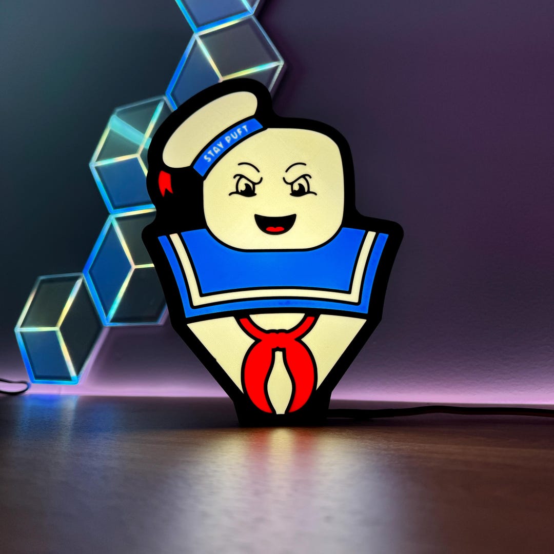 3d-printed Stay Puft Marshmallow Man Neon LED Sign - Ghostbusters ...