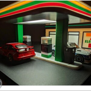 1:64 Scale Custom-built Gas Station Diorama With LED Lights, 3D Printed ...