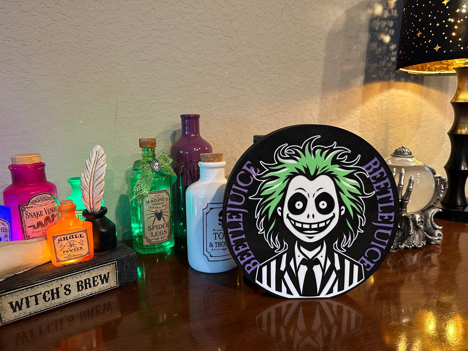 Brand New 3d-printed Beetlejuice Face Neon LED Sign - Perfect for Movie ...