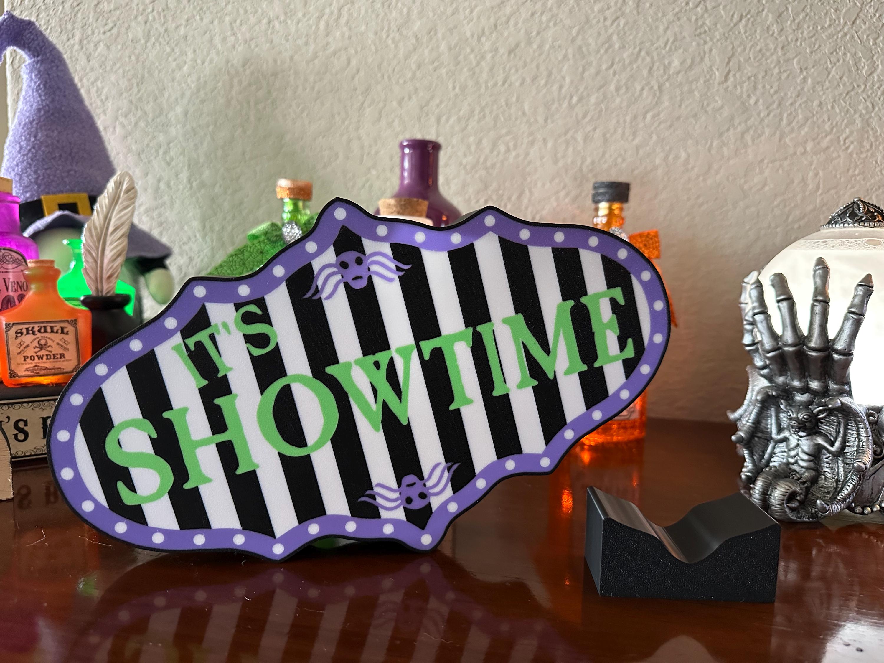 Beetlejuice Inspired "it's Showtime" LED Sign-halloween Decor, Light-up ...