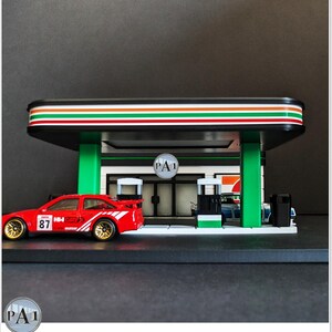 1:64 Scale Custom-built Gas Station Diorama With LED Lights, 3D Printed ...