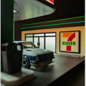 1:64 Scale Custom-built Gas Station Diorama With LED Lights, 3D Printed ...