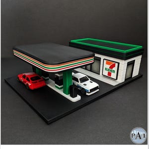 1:64 Scale Custom-built Gas Station Diorama With LED Lights, 3D Printed ...