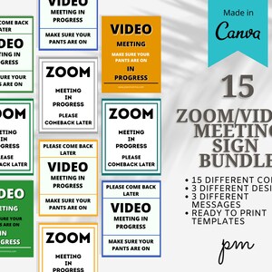 15 Zoom Meeting in Progress Sign Templates Do Not Disturb - Etsy