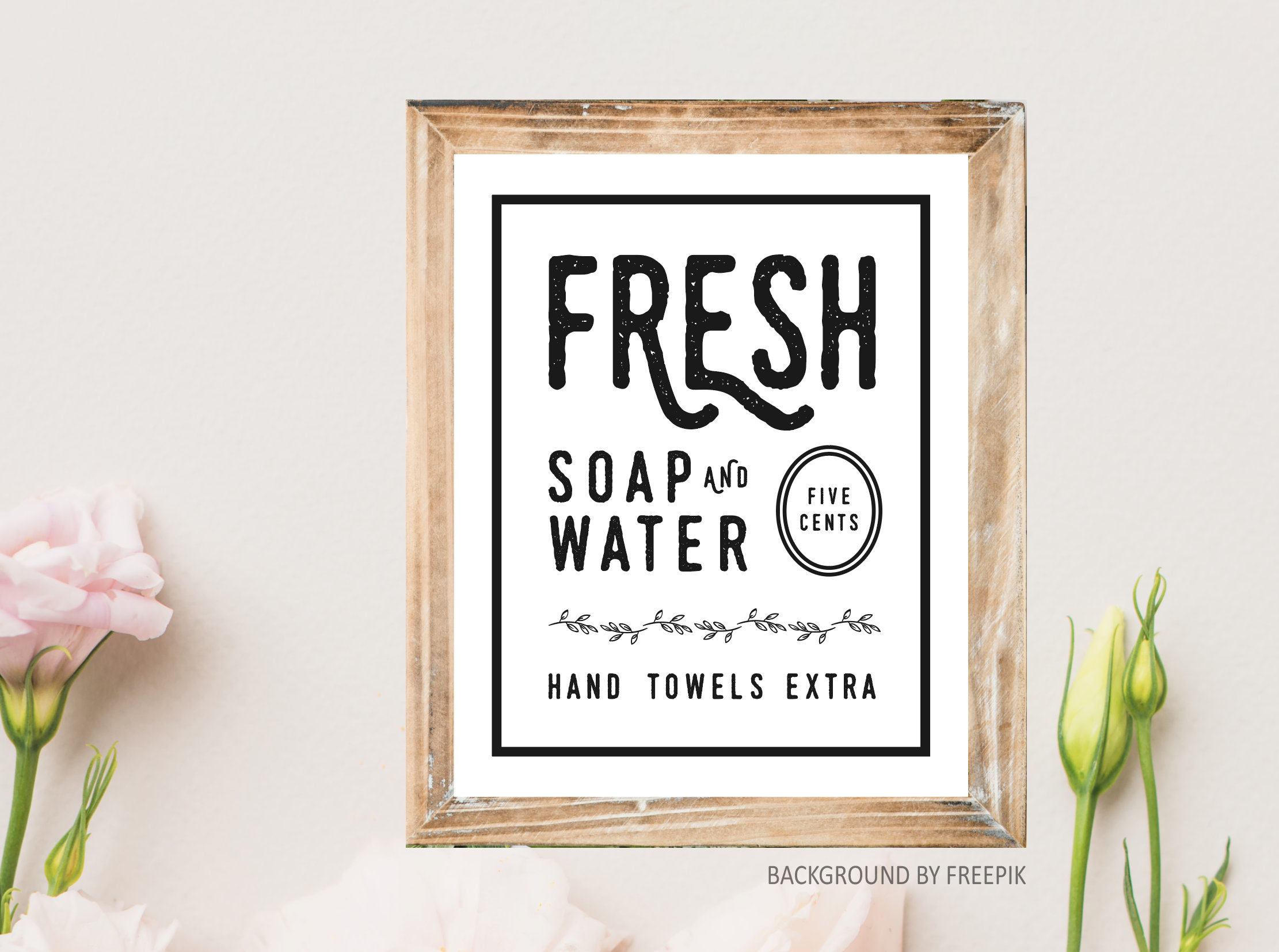 Fresh Soap & Water Sign Printable JPG PNG PDF file | Etsy