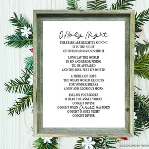 O Holy Night Printable Sign / Christmas SVG, PDF, JPG / Farmhouse ...