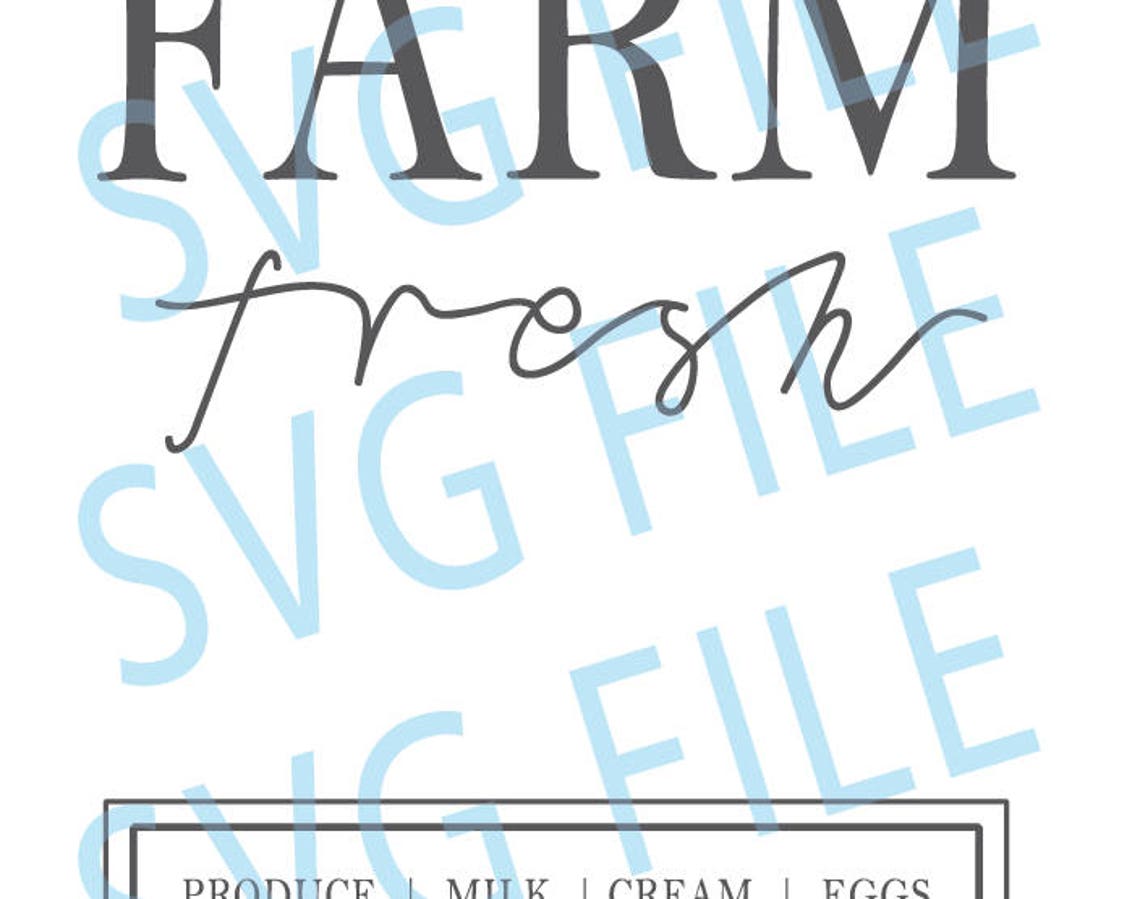 Farm Fresh Farmhouse Kitchen Sign Printable JPG / SVG File - Etsy