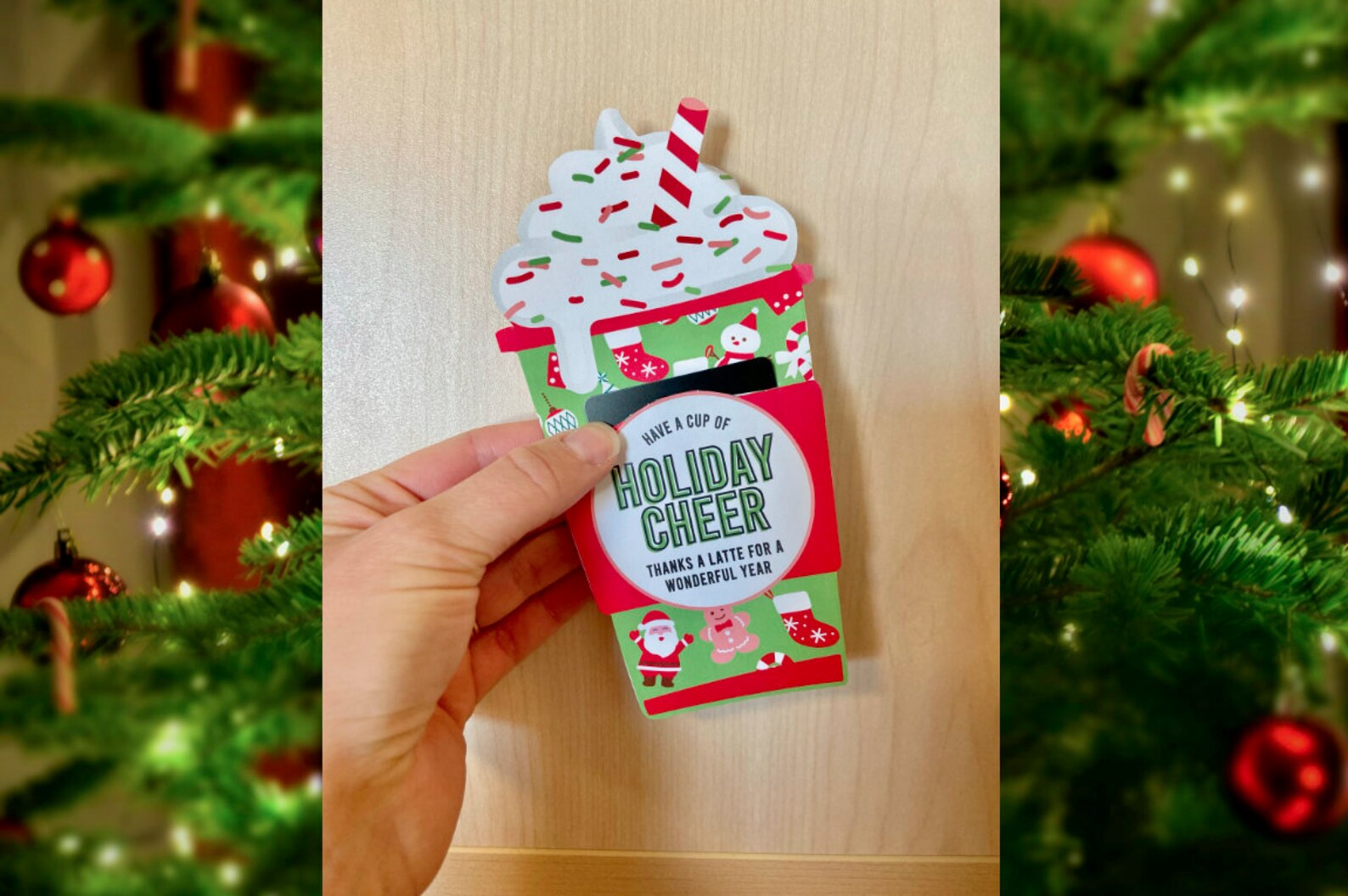 Christmas Coffee Gift Card Printable, Teacher Gift, Gift Card Holder ...