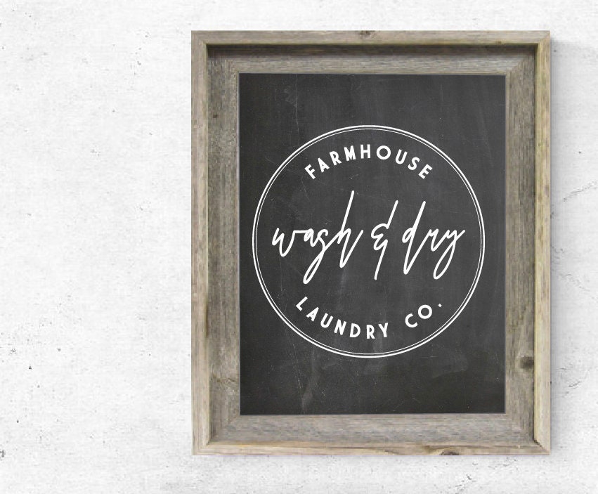 Wash & Dry Farmhouse Laundry Sign Printable PDF / SVG File - Etsy