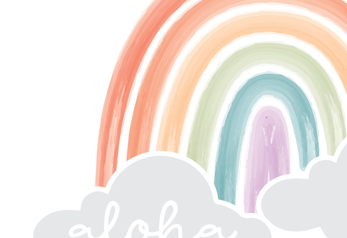 Watercolor Rainbow Printable Wall Art Aloha Rainbow Rainbow - Etsy