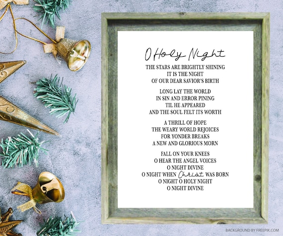 O Holy Night Printable Sign / Christmas SVG PDF JPG / | Etsy