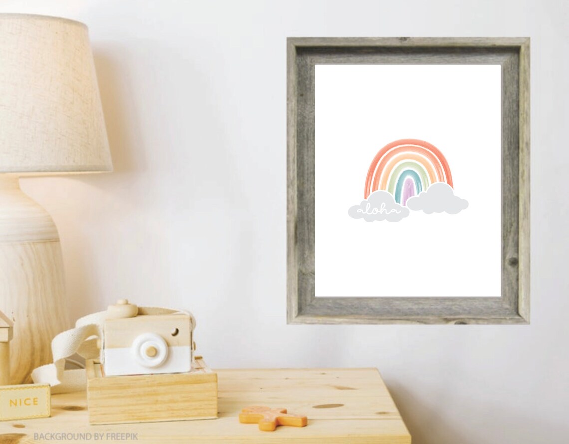 Watercolor Rainbow Printable Wall Art Aloha Rainbow Rainbow - Etsy
