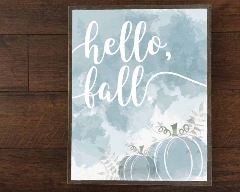 Hello Fall Sign Printable Fall Farmhouse Decor Thanksgiving - Etsy
