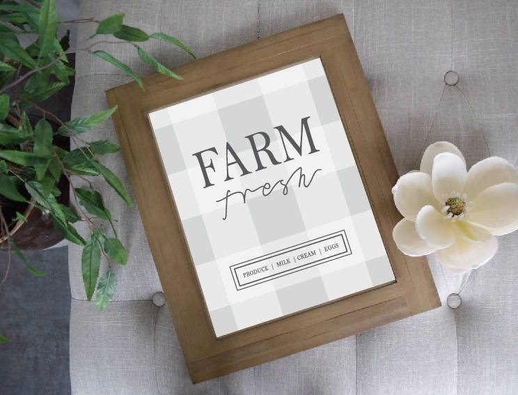Farm Fresh Farmhouse Kitchen Sign Printable JPG / SVG File - Etsy