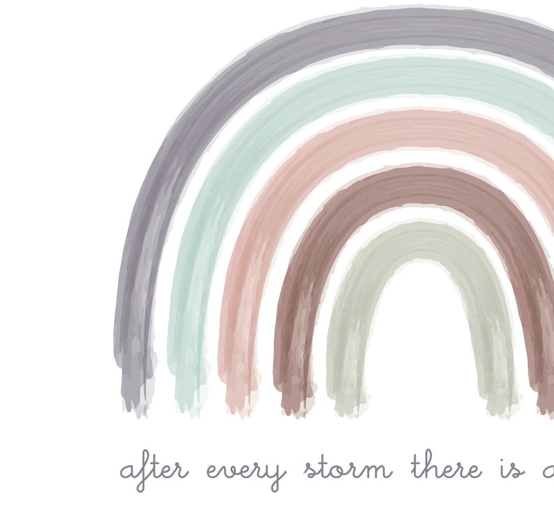 After Every Storm There is a Rainbow Printable Wall Art, Nursery Sign ...