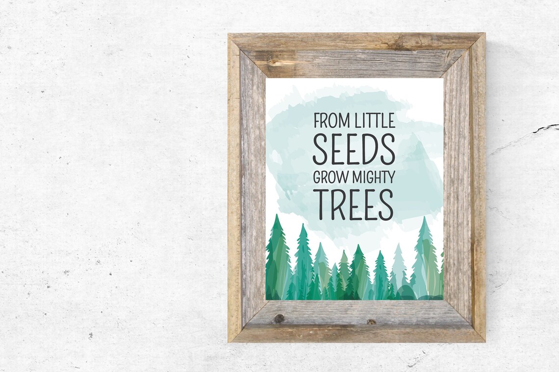 From Little Seeds Grow Mighty Trees Nursery Printable, Woodlands ...