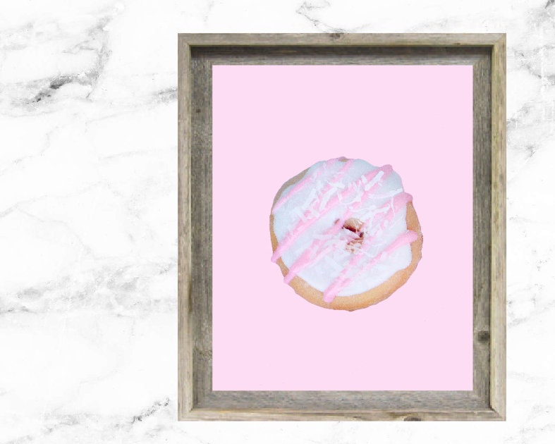 Pink Donut Printable, Pink Nursery Decor, Girl Room Wall Art, Girl ...