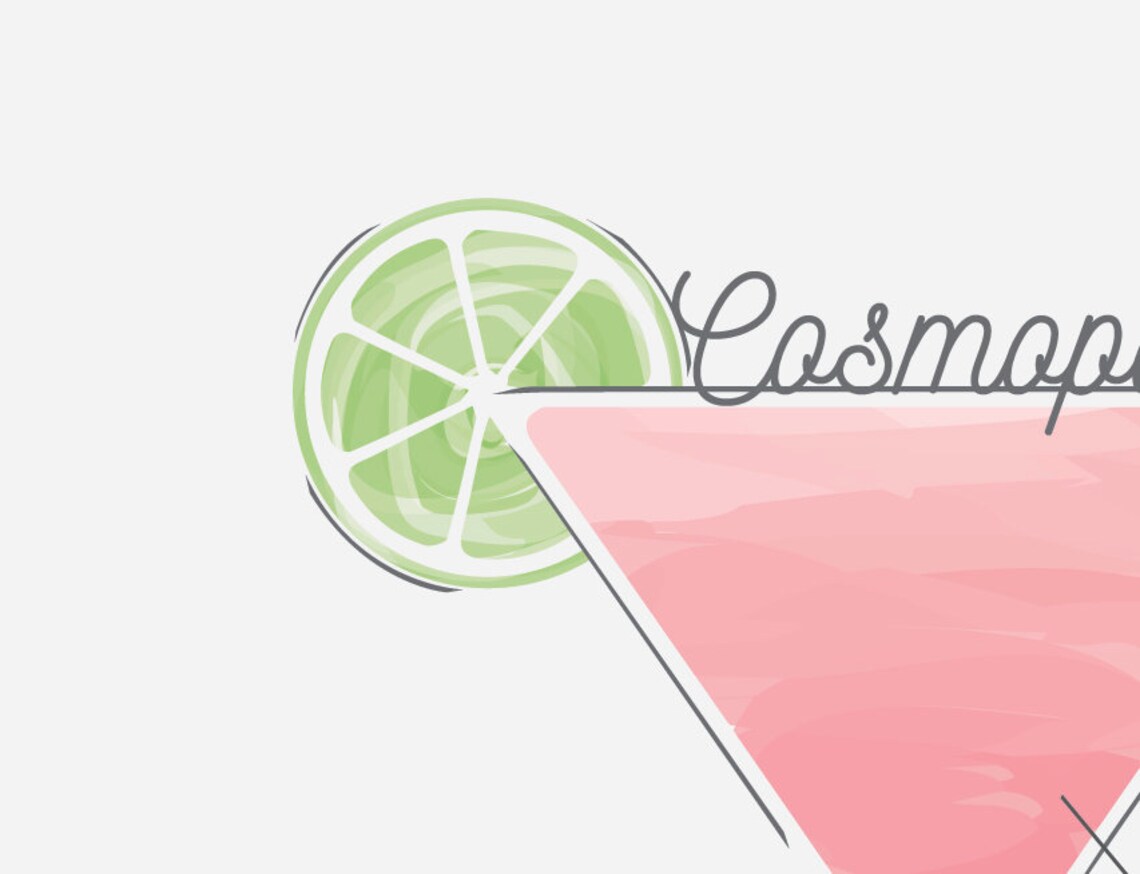 Cosmo / Cosmopolitan Cocktail Printable Bar Cart Art Bar - Etsy